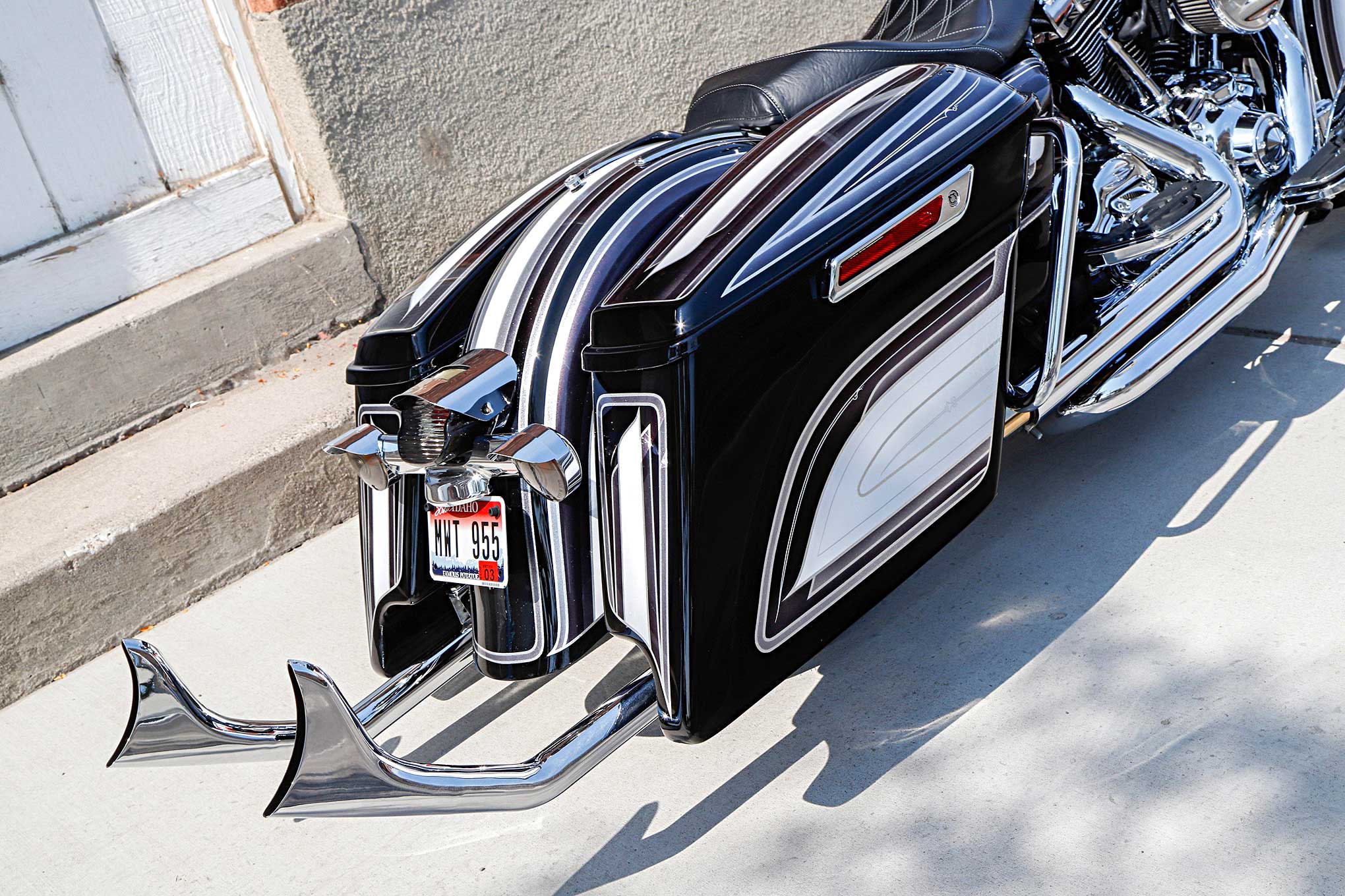 2014 Harley Davidson Road King Custom Fishtail Exhaust Tips - Lowrider